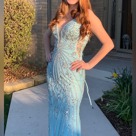 Splash | Dresses | Blue Sequin Prom Dress | Poshmark
